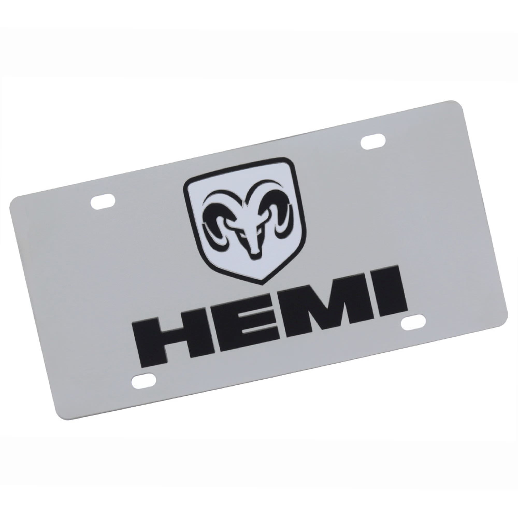 Dodge Ram Dual Logo Hemi License Plate (Chrome) - Walmart.com