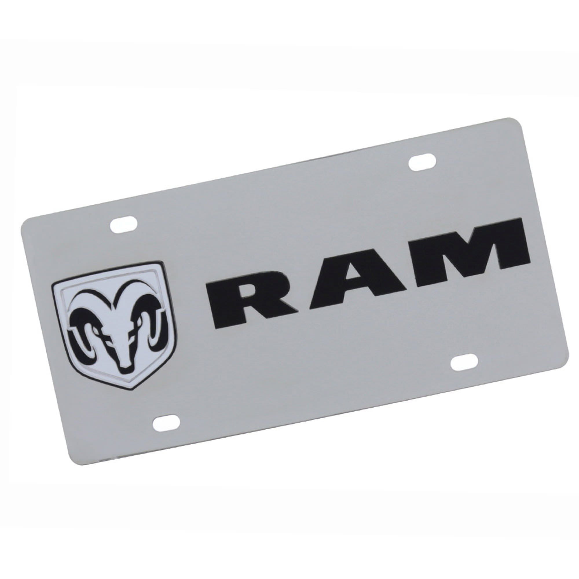 Dodge Ram Dual Logo License Plate (Chrome) - Walmart.com