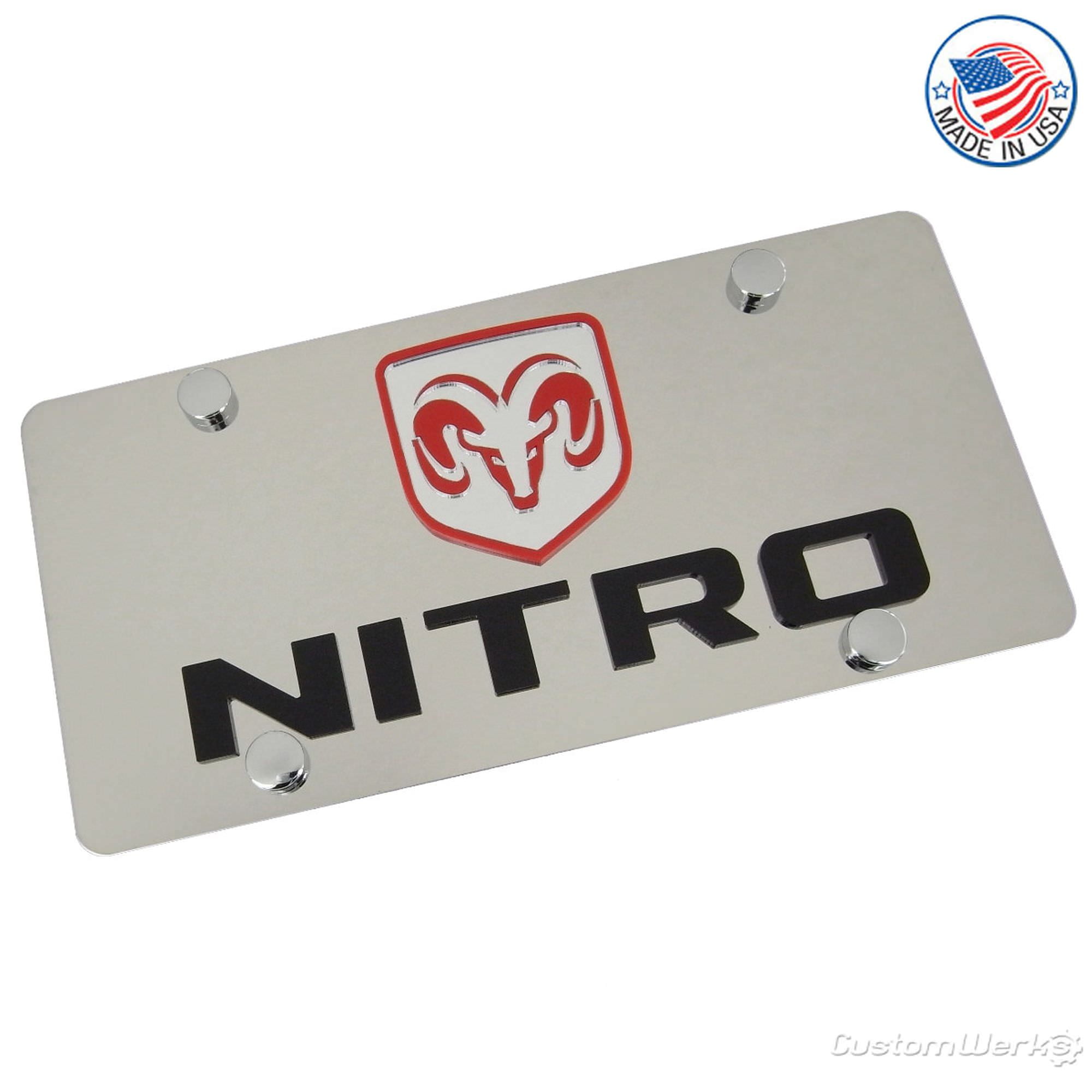 Dodge Ram Dual Logo Nitro License Plate (Chrome) - Walmart.com