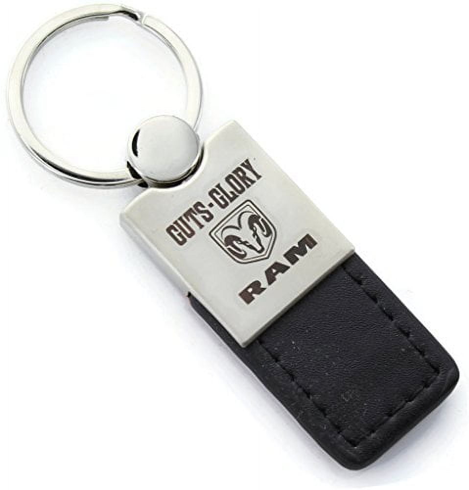 Dodge Ram Guts-Glory Keychain & Keyring - Duo Premium Black Leather ...