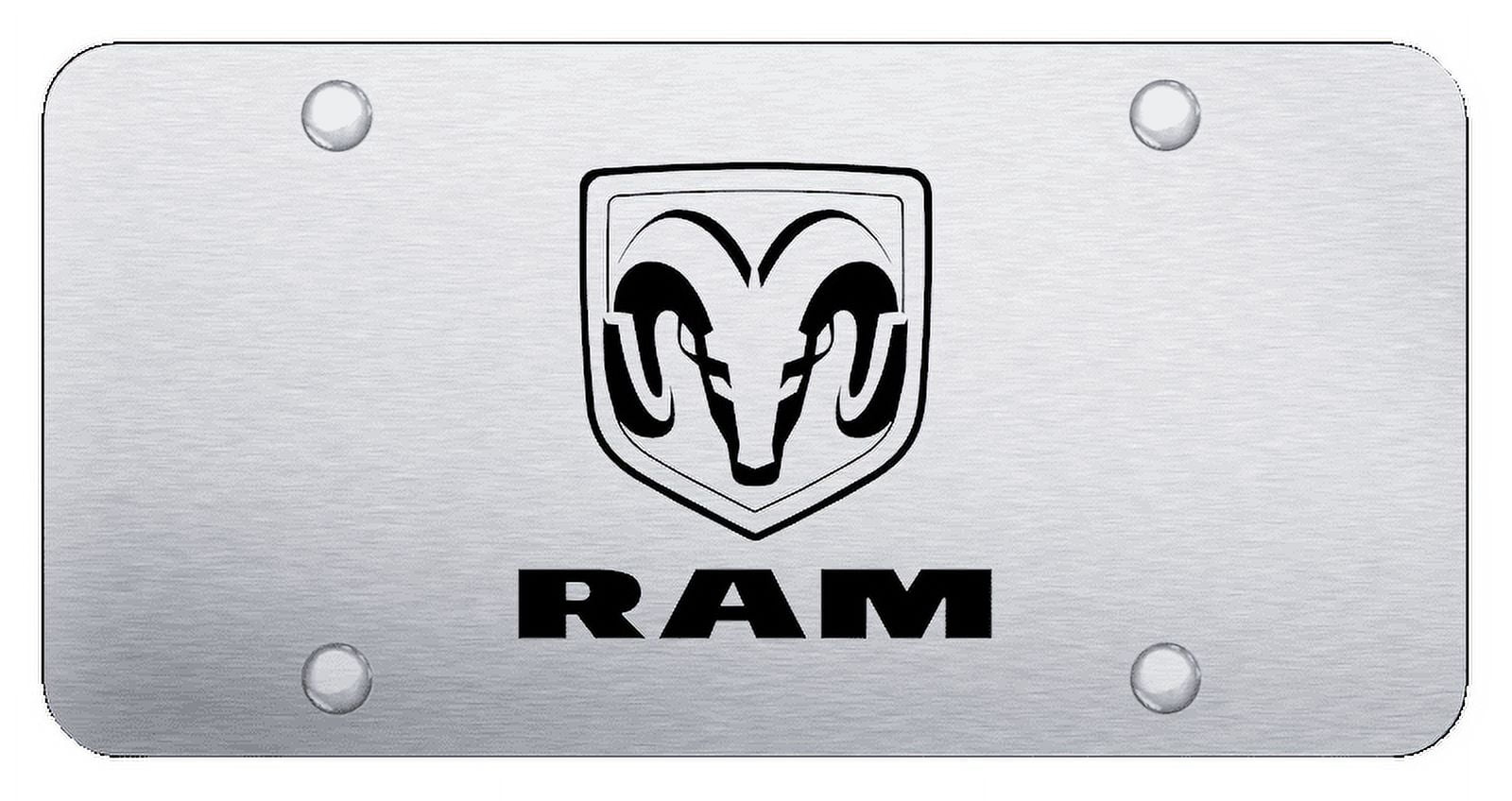 Dodge Ram Laser Etched Logo License Plate (Brushed Chrome) - Walmart.com