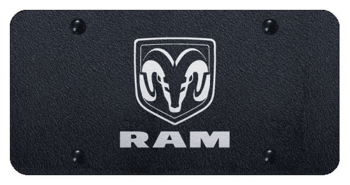 Dodge Ram Laser Etched Logo License Plate (Rugged Black) - Walmart.com