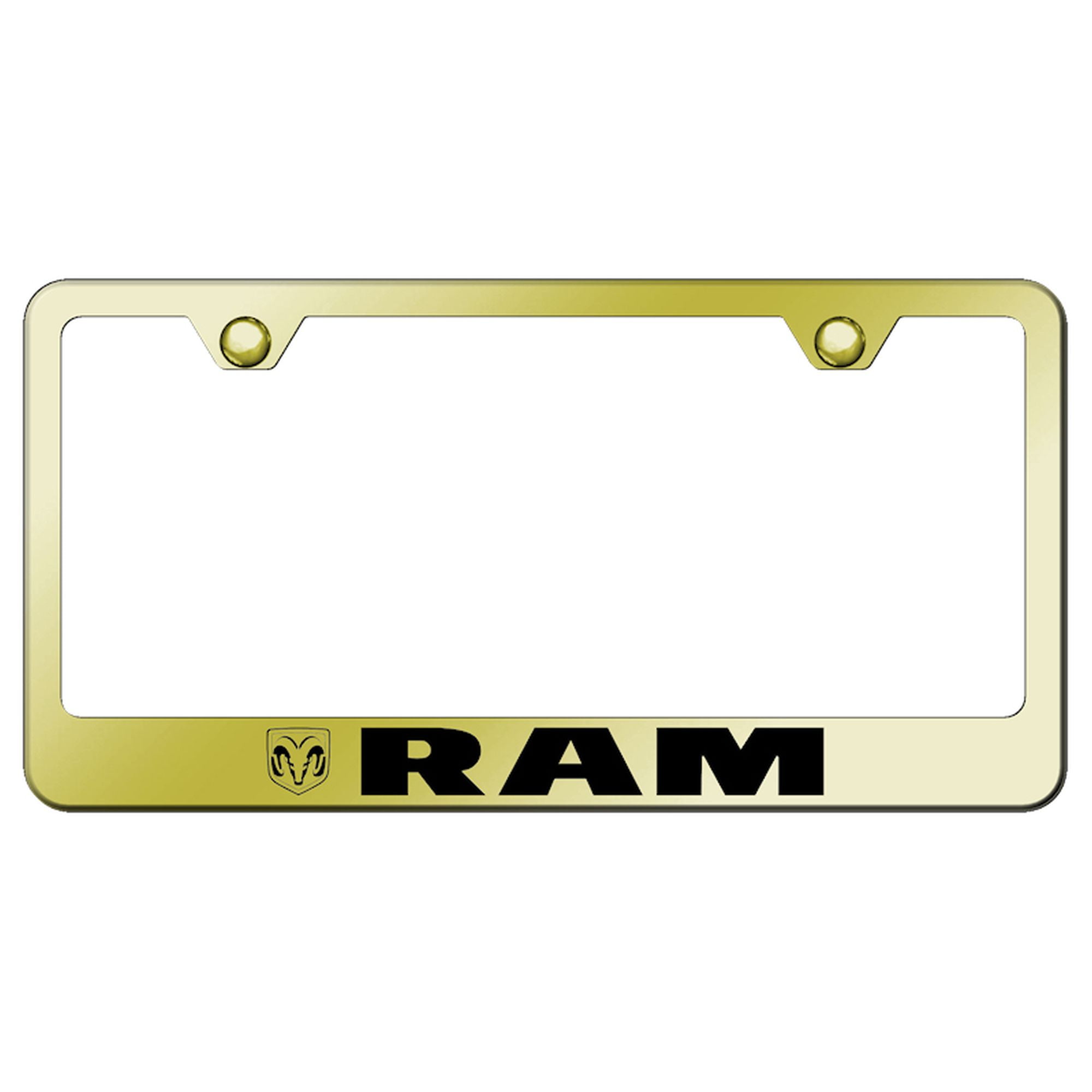 Dodge Ram Laser Etched Logo Stainless Steel License Plate Frame (Black ...