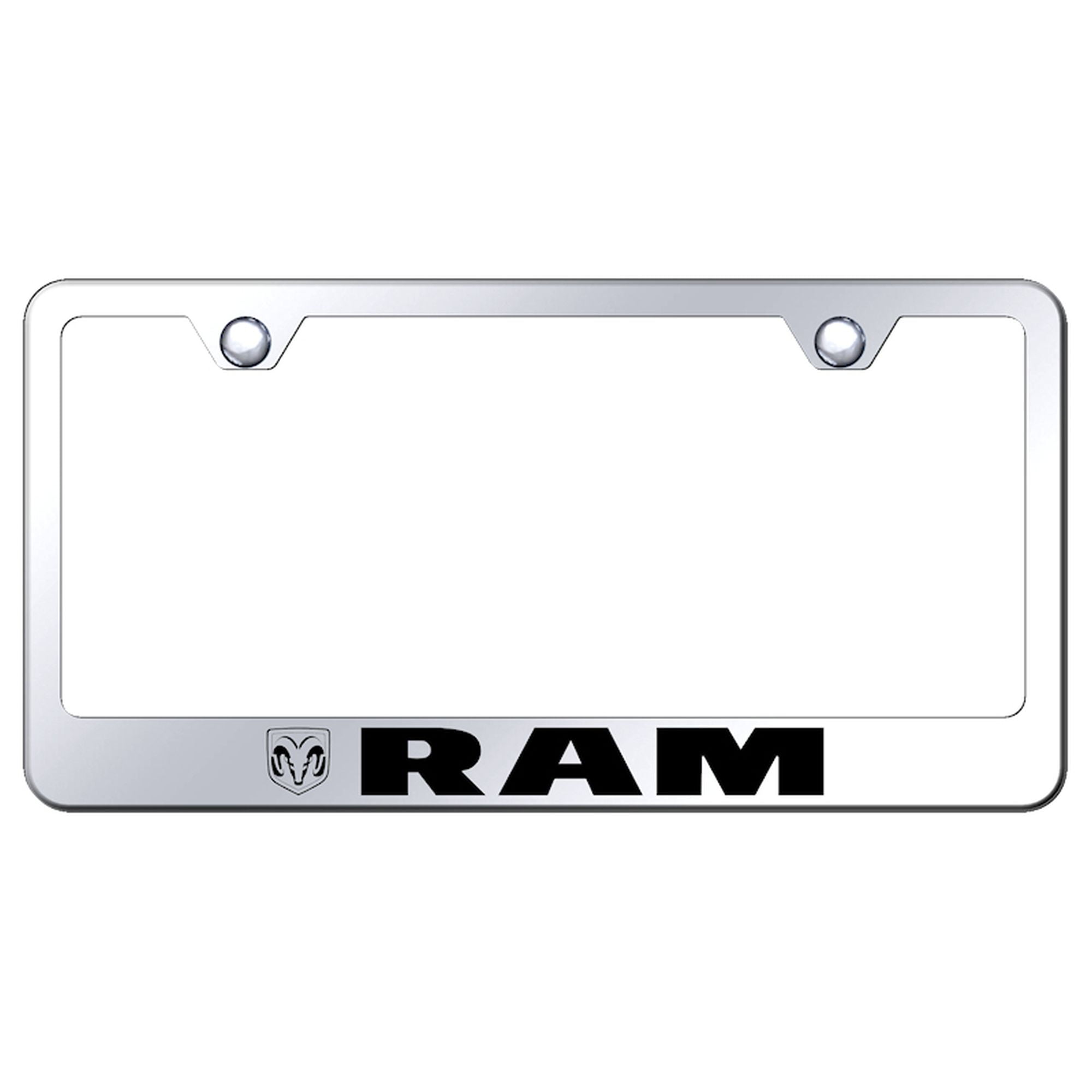 Dodge Ram Laser Etched Logo Stainless Steel License Plate Frame (Chrome ...