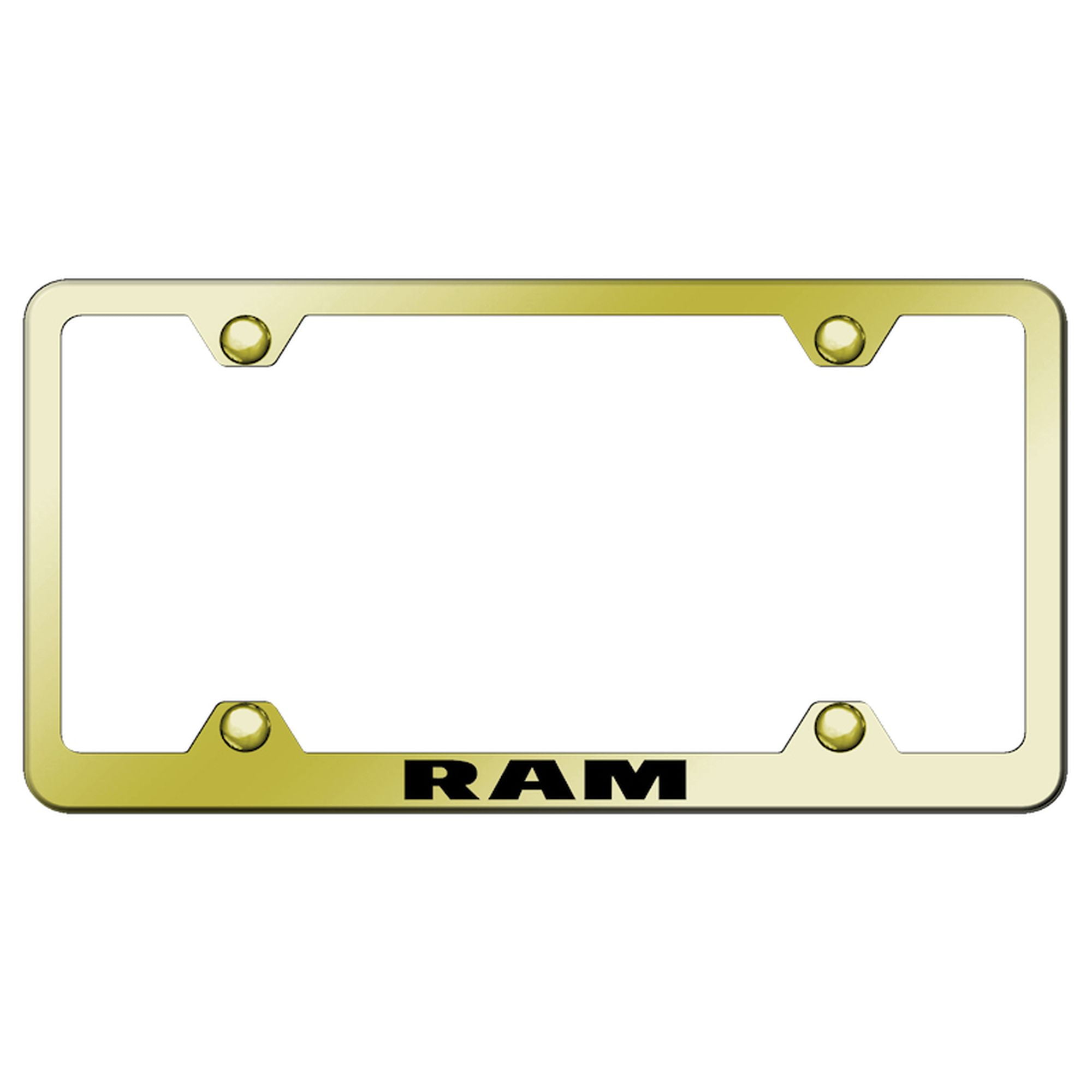 Dodge Ram Laser Etched Logo Wide Body License Plate Frame (Gold ...