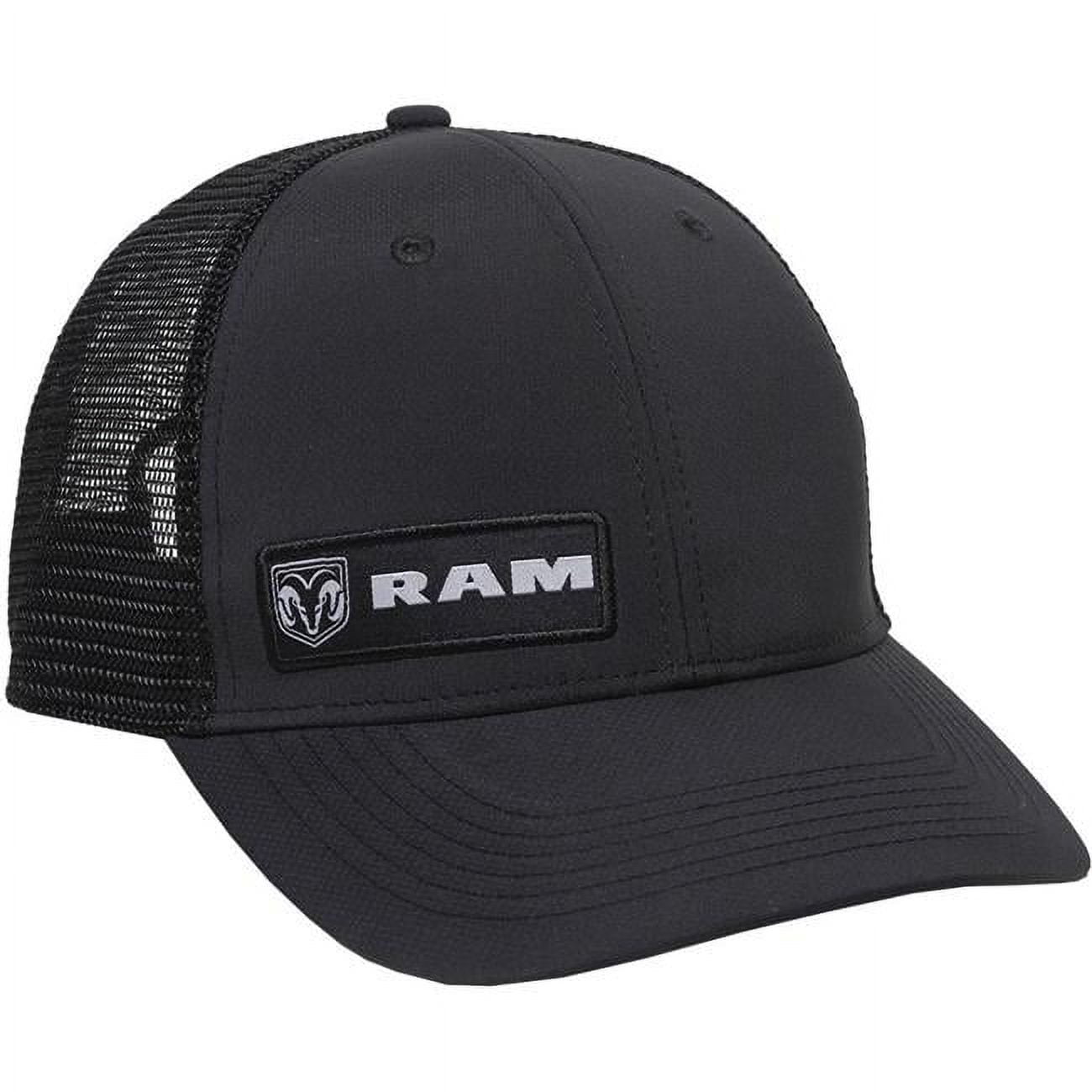 Dodge Ram Solid Black Mesh Trucker Snapback Hat - Walmart.com