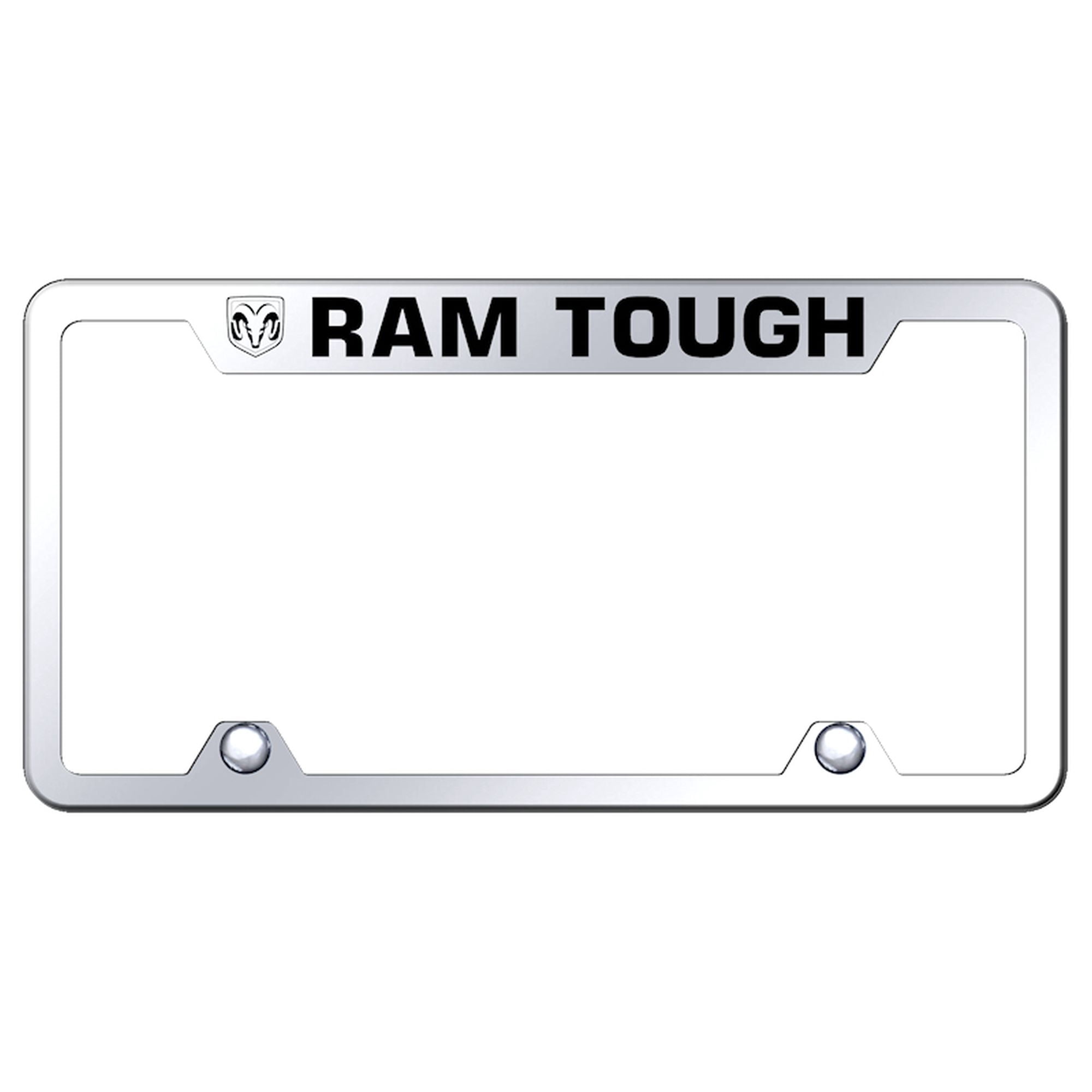 Dodge Ram Tough Logo Stainless Steel Truck Cut-Out License Plate Frame ...