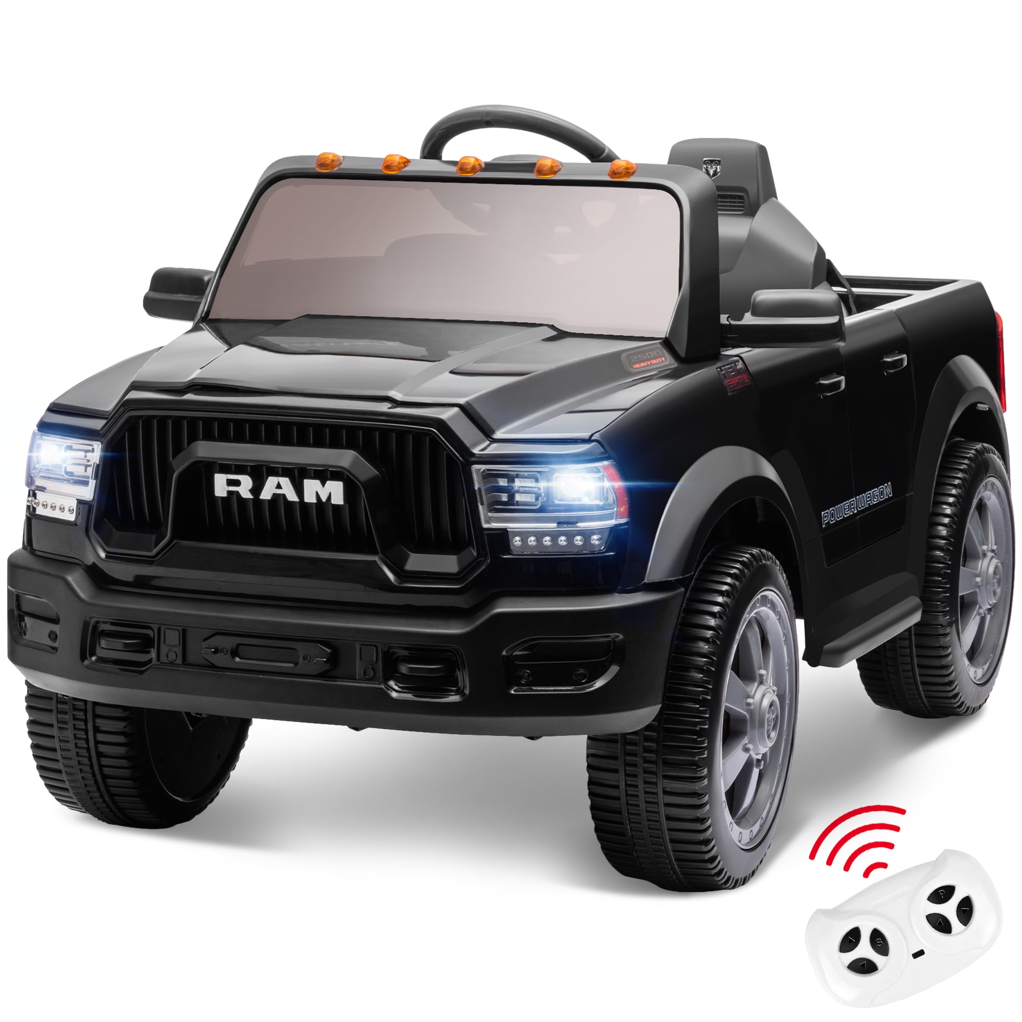 Licensed Dodge RAM 2500 12V Ride On Cars with Remote Control, Kids Electric Ride on Pickup Truck ...
