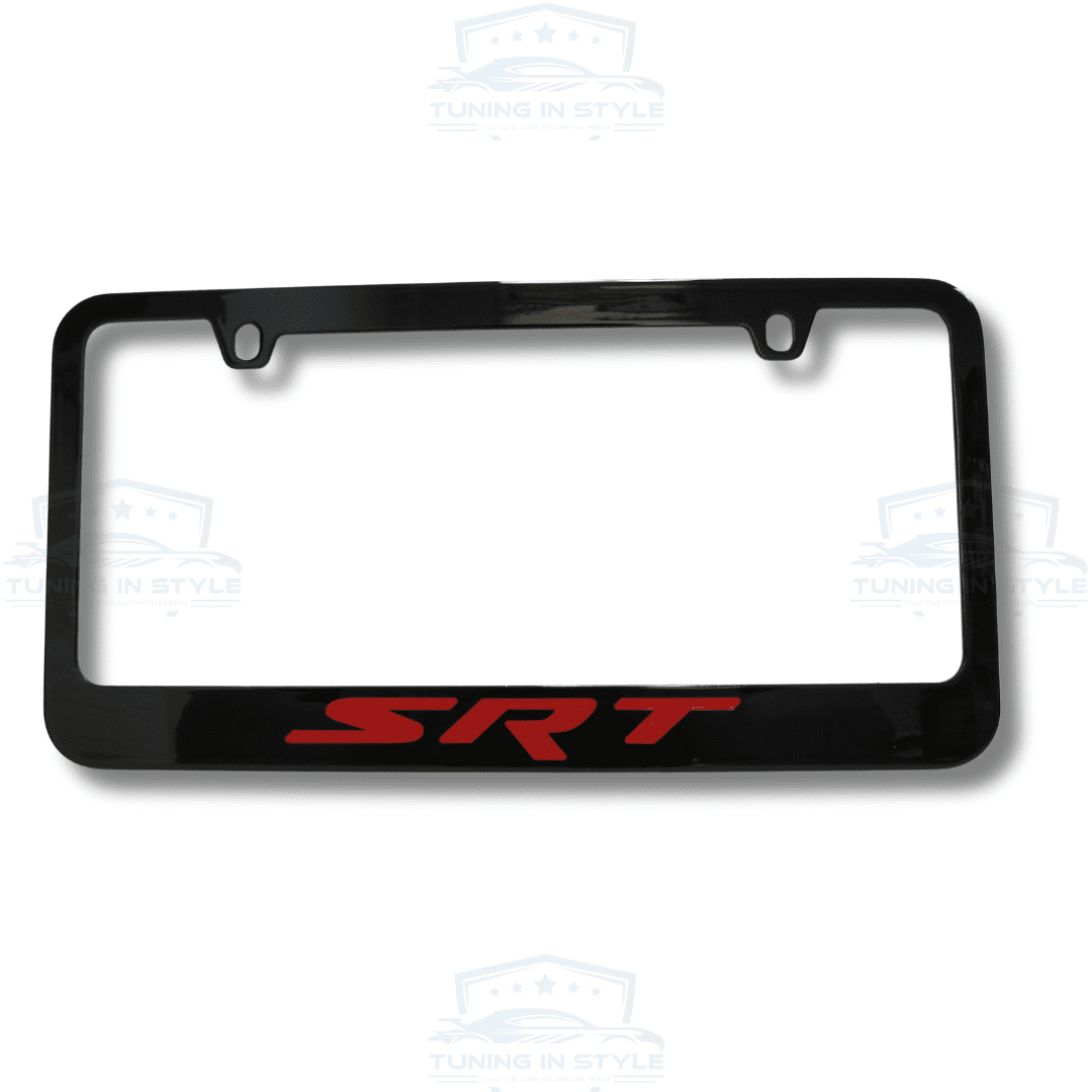 Dodge SRT Engraved Red Logo Black Zinc License Plate Frame Official ...