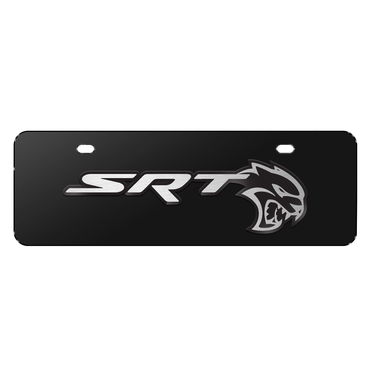 Dodge SRT Hellcat 3D Logo 12" x 4.25" European Look Black Half-Size ...