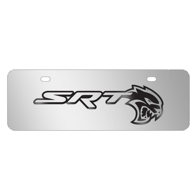 Dodge SRT Hellcat 3D Logo 12" x 4.25" European Look Chrome Half-Size ...