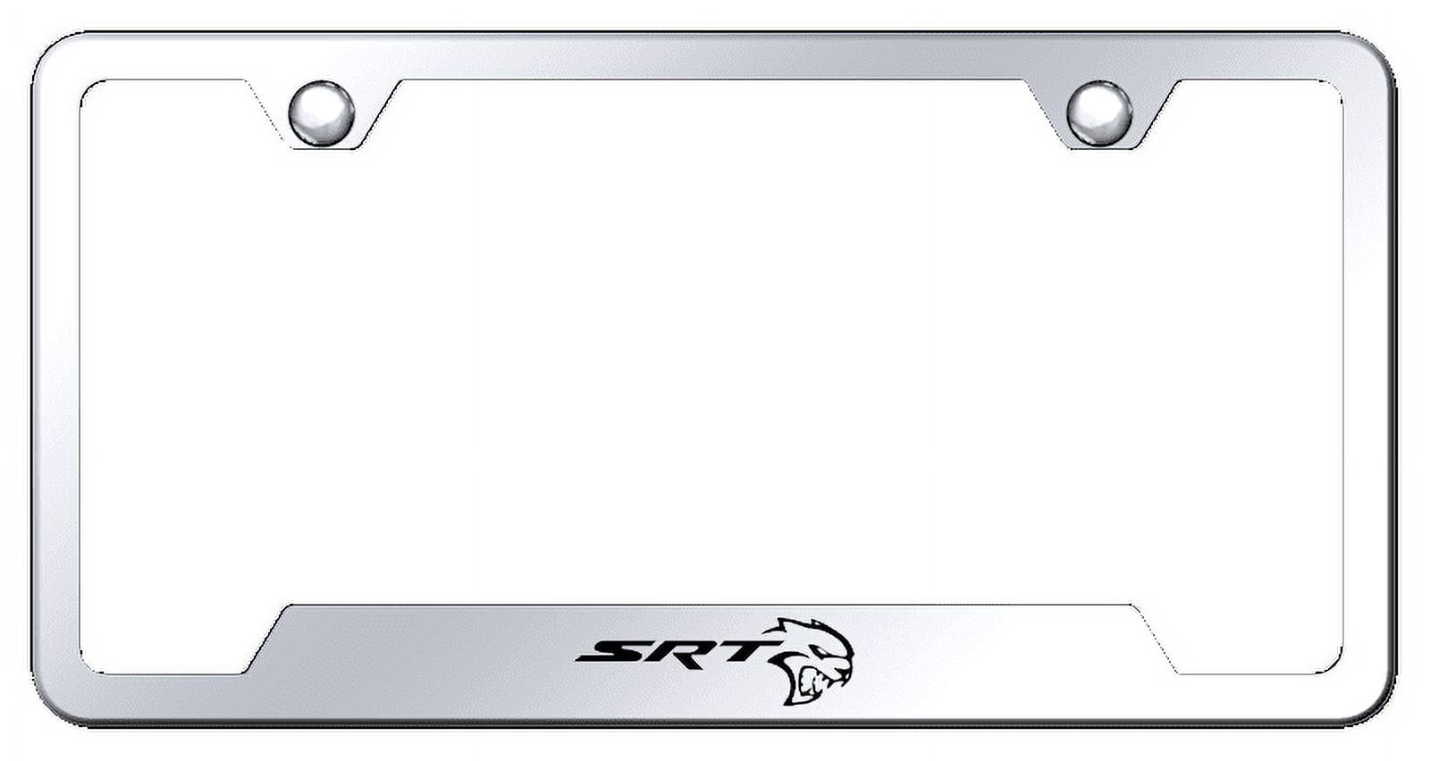 Dodge SRT Hellcat Laser Etched Logo Cut-Out License Plate Frame (Chrome ...