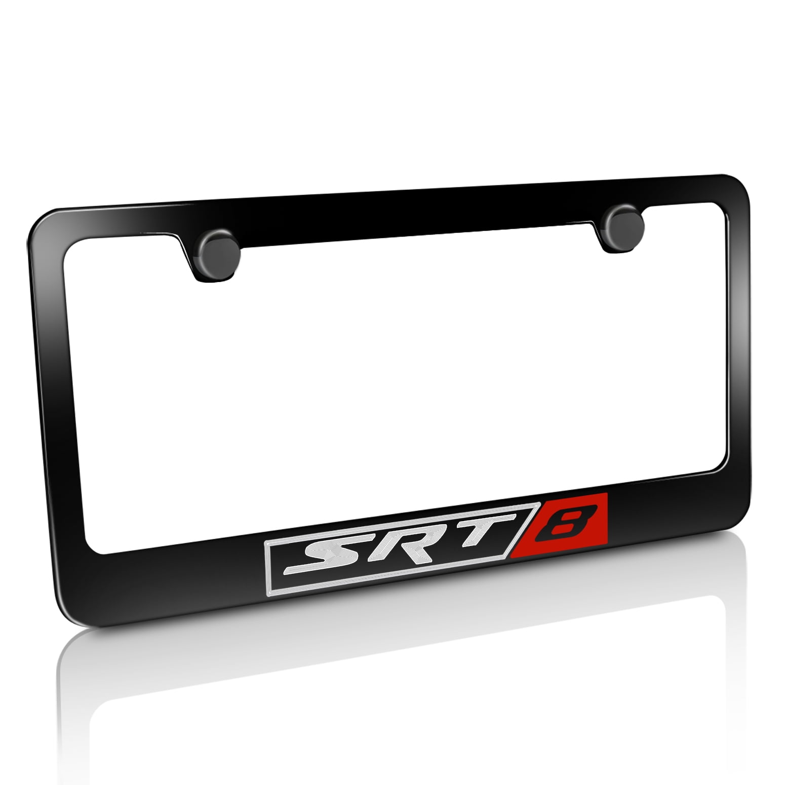 Dodge SRT8 Logo Black Metal License Plate Frame - Walmart.com