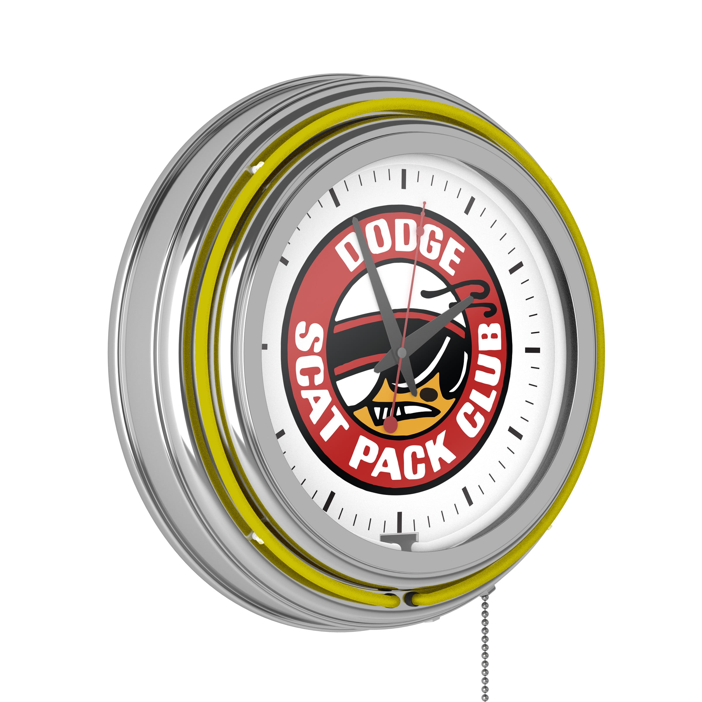 Dodge Scat Pack Club Retro Neon Analog Wall Clock with Pull Chain ...