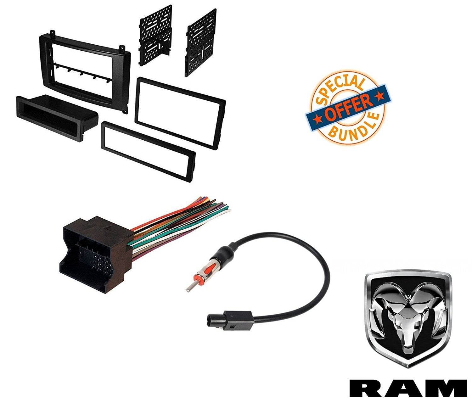 Dodge Sprinter Van Radio Stereo Dash Mounting Install Kit+Wire Harness ...