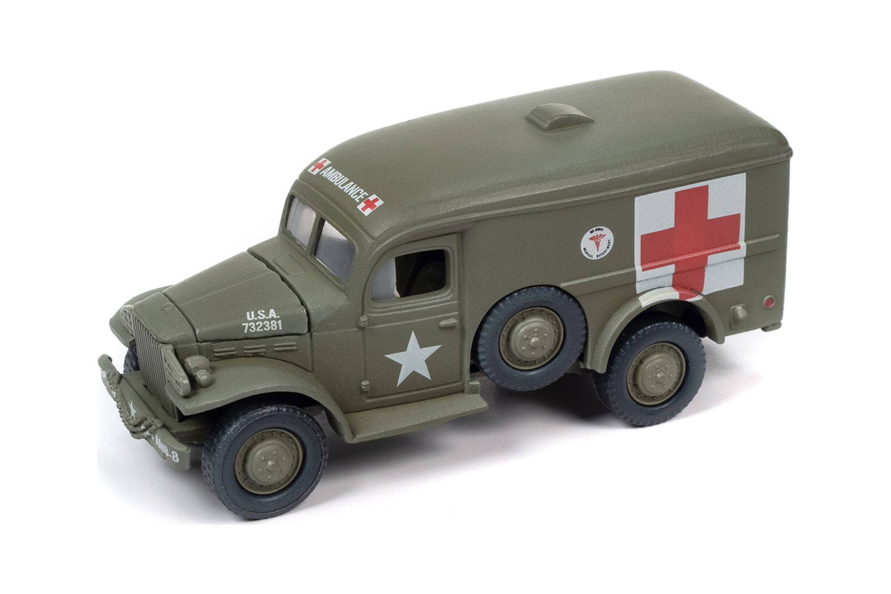 Dodge WC54 Ambulance, Green - Johnny Lightning JLML009/48B - 1/64 Scale ...
