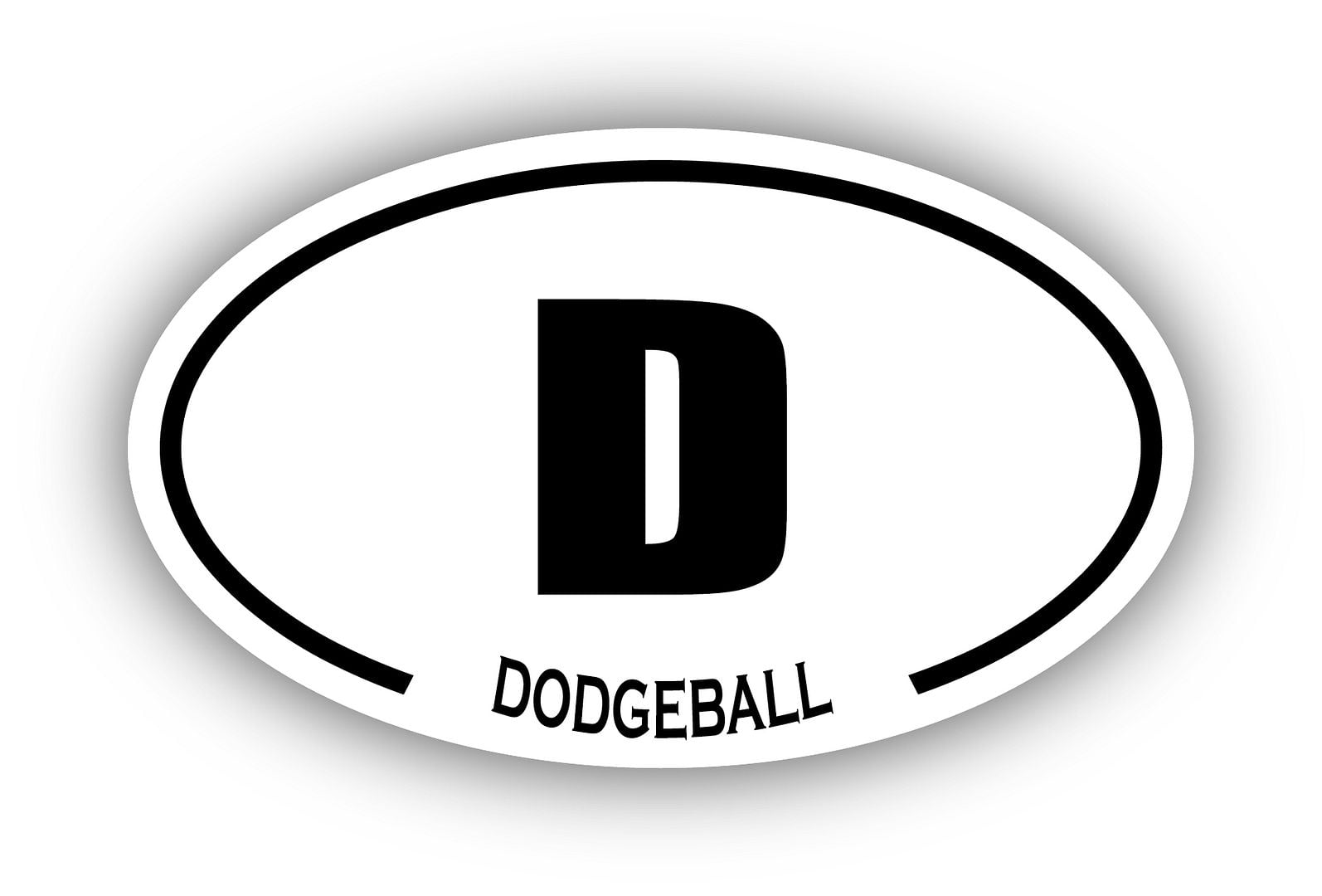 Dodgeball D Oval Bumper Sticker 3M Vinyl Decal 3 in x 5 in - Walmart.com