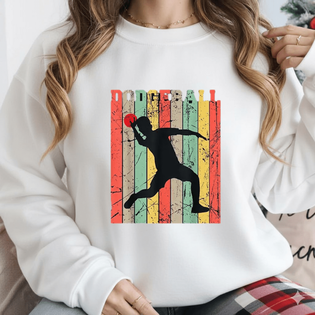 Dodgeball Player Ball Game Retro Sports Humor Rival Sweatshirt, up to ...