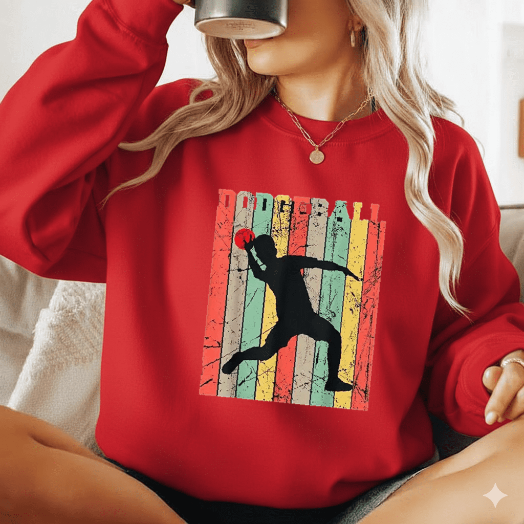 Dodgeball Player Ball Game Retro Sports Humor Rival Sweatshirt, up to ...