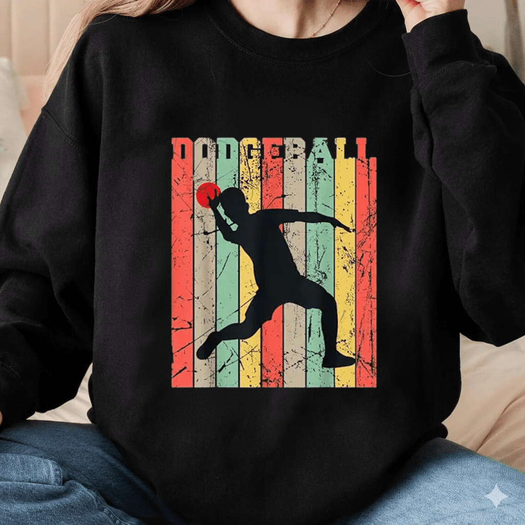 Dodgeball Player Ball Game Retro Sports Humor Rival Sweatshirt, up to ...