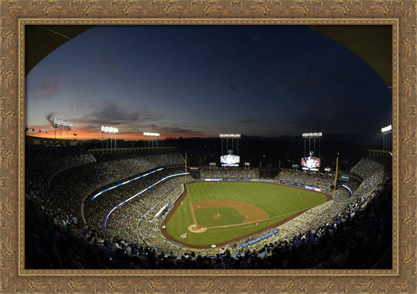 Dodger Stadium 40x28 Large Gold Ornate Wood Framed Canvas Art - Home of ...