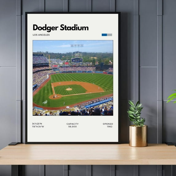 Dodger Stadium Print - Home of Los Angeles Dodgers, Unframed Canvas ...