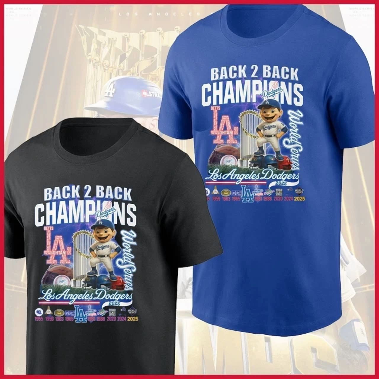 Dodgers Back 2 Back World Series Champions 9x All Logo FREESHIP Fans ...