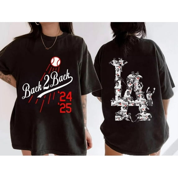 Dodgers Baseball Shirt - Back 2 Back Champions T-Shirt, Unisex Baseball ...