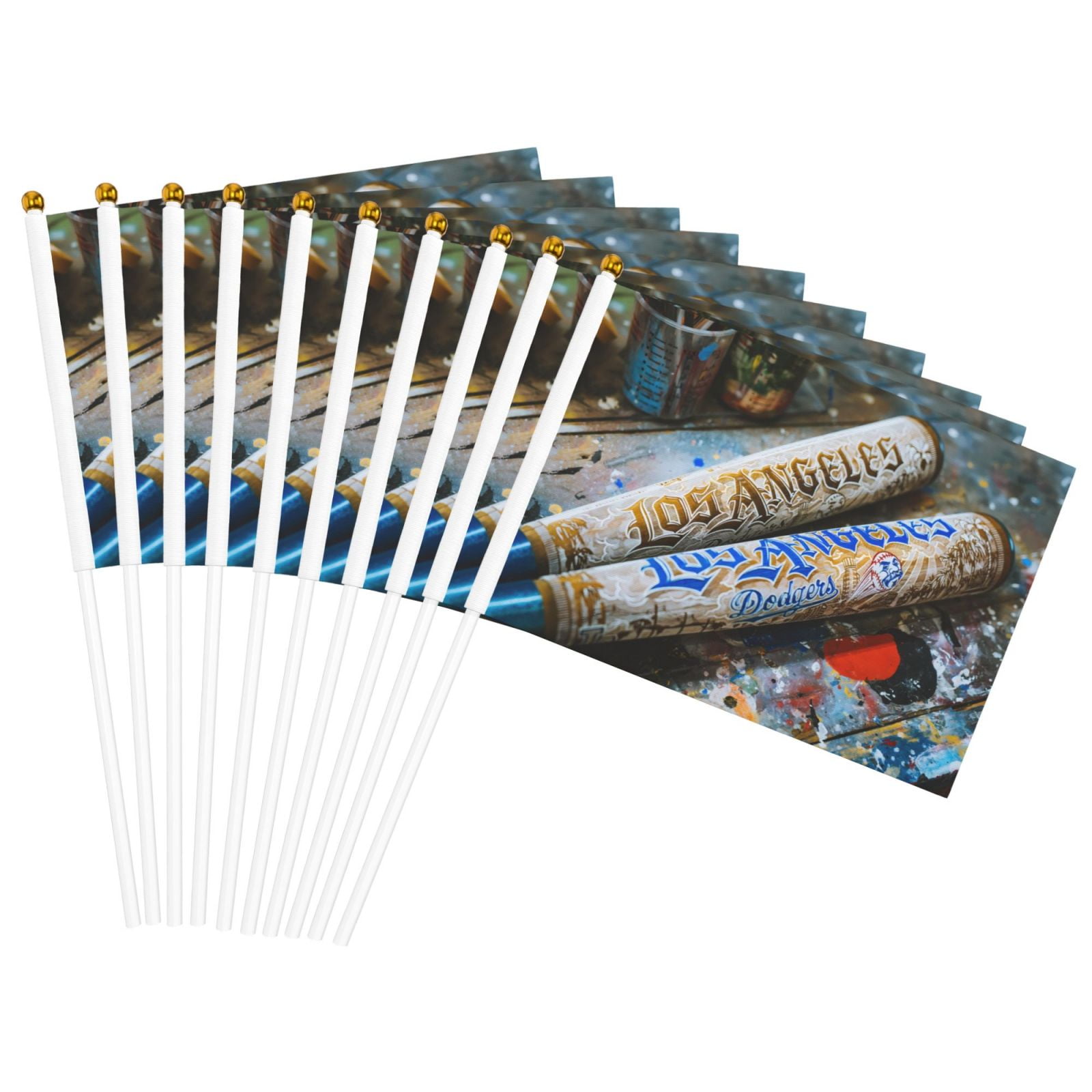 Dodgers Baseball Team Custom Double Sided Hand Waving Flag Multi-Pack ...