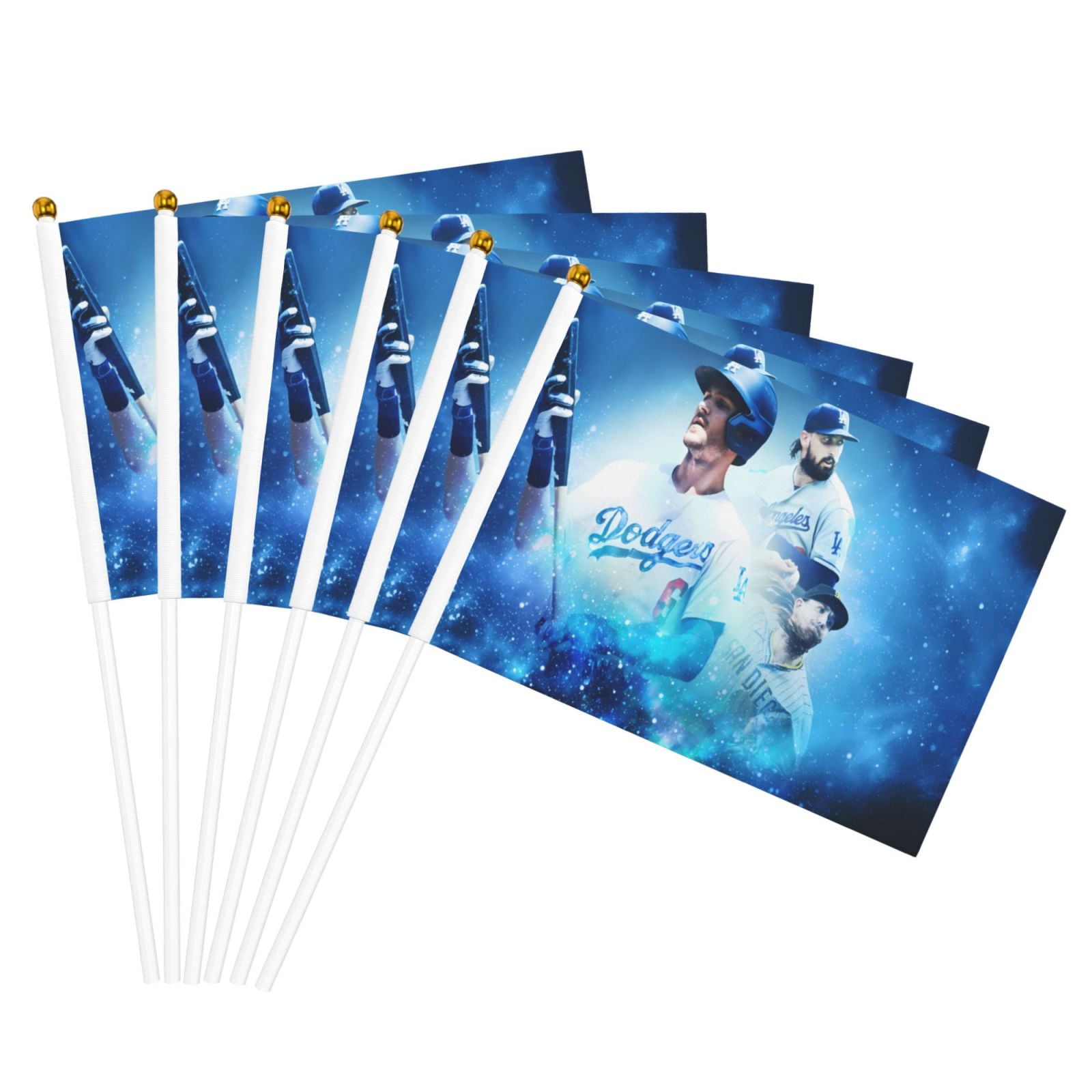Dodgers Baseball Team Custom Double Sided Hand Waving Flag Multi-Pack ...
