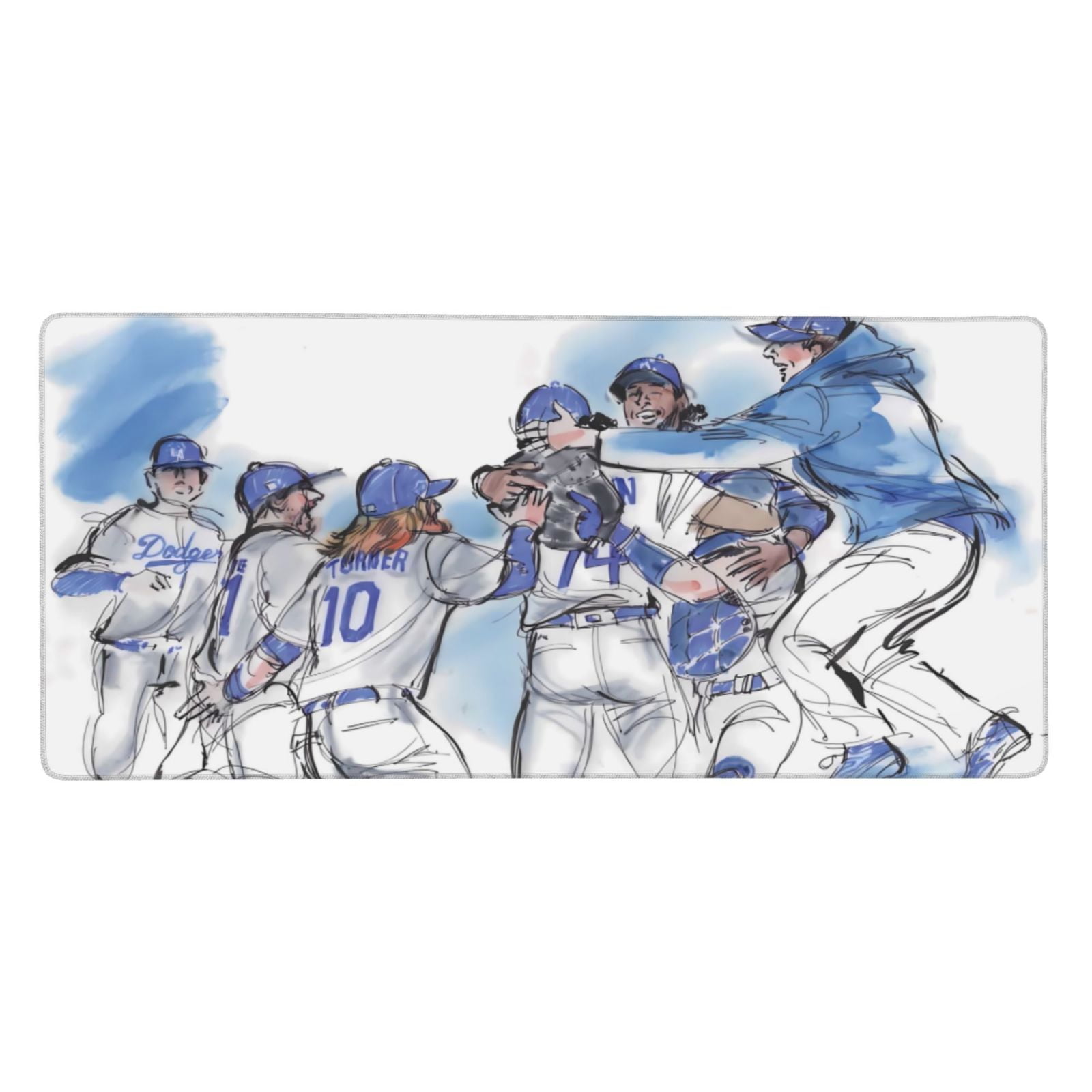 Dodgers Baseball Team Custom Thick Keyboard Mat 16x35.5 Inch, Extra ...