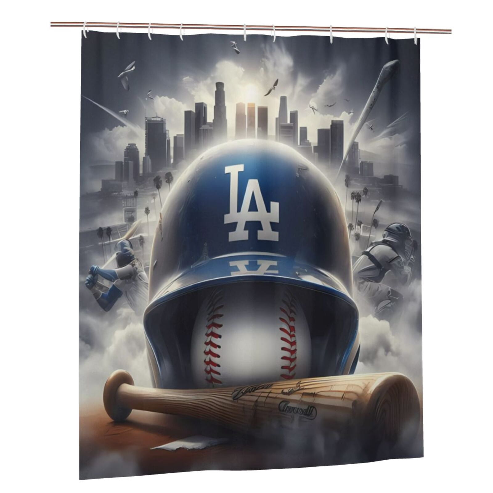 Team Themed Bathroom Decor Set New York Baseball Shower Curtain - 60x72 ...