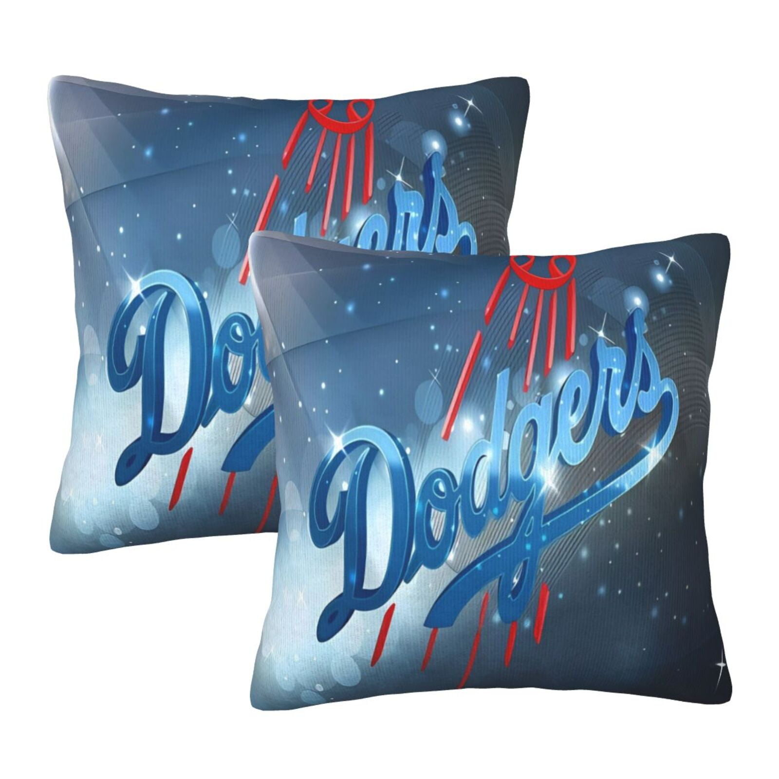 Dodgers Baseball Team Double Sided Plush Pillow Cover (2 Pack), Sofa Cushion Cover Decorative ...