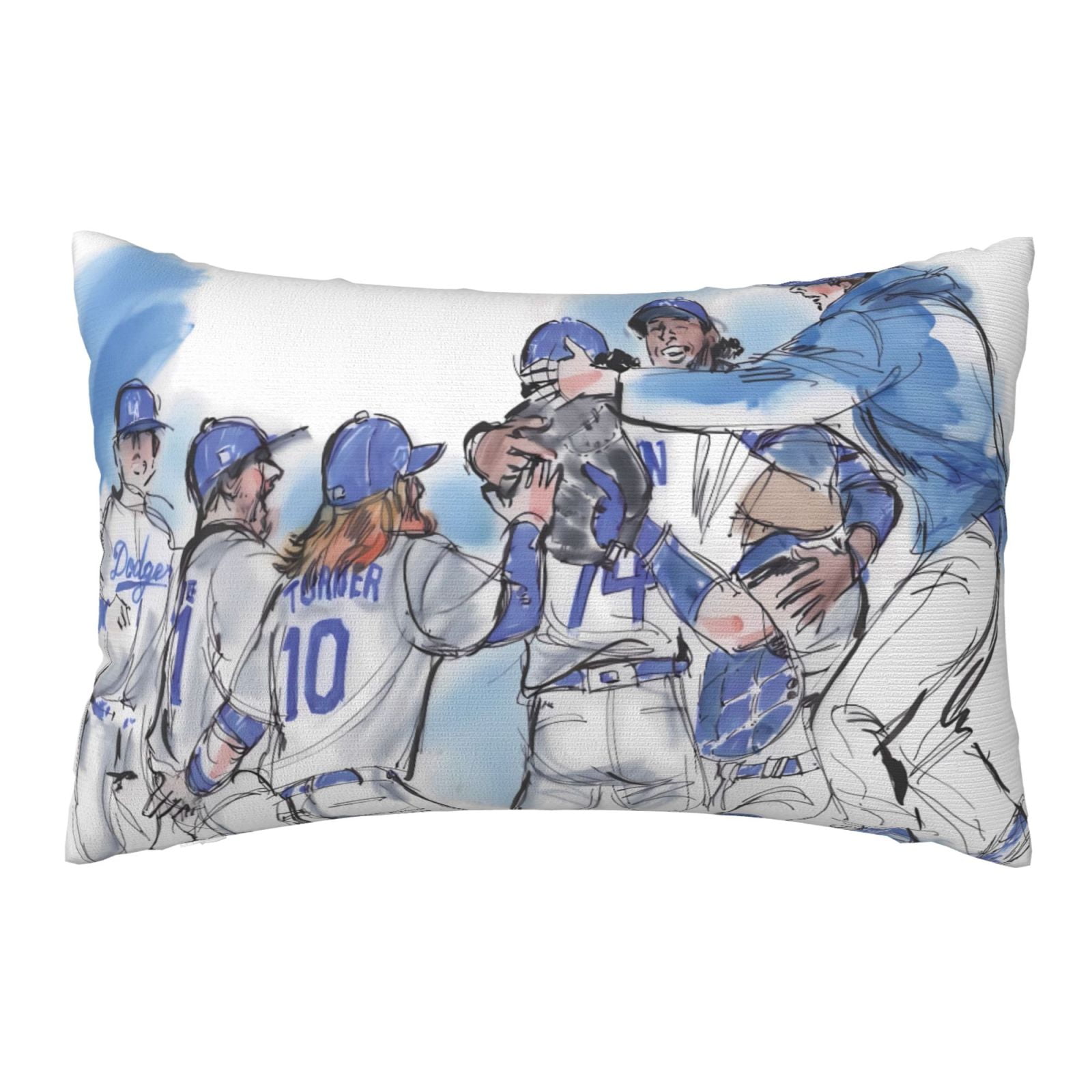 Dodgers Baseball Team Double Sided Plush Pillow Cover 20x30 Inch ...