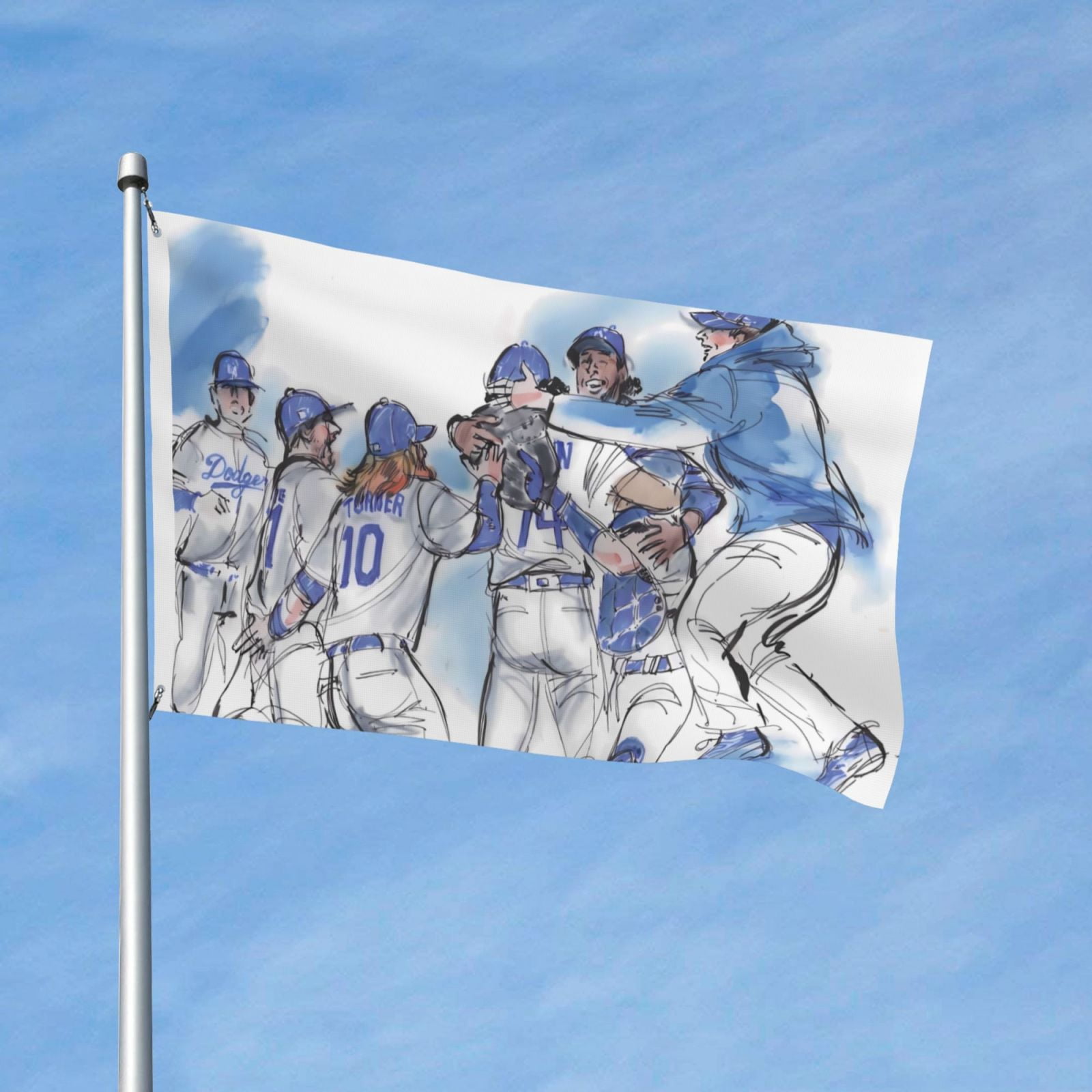 Dodgers Custom American Baseball Team Logo Double Sided Flag 3x5FT ...