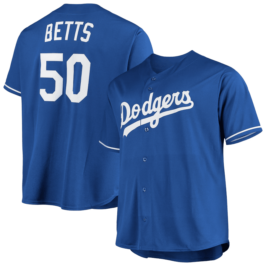 Dodgers Mookie Betts#50 Jersey Classic Short Sleeved Uniform Sewing ...