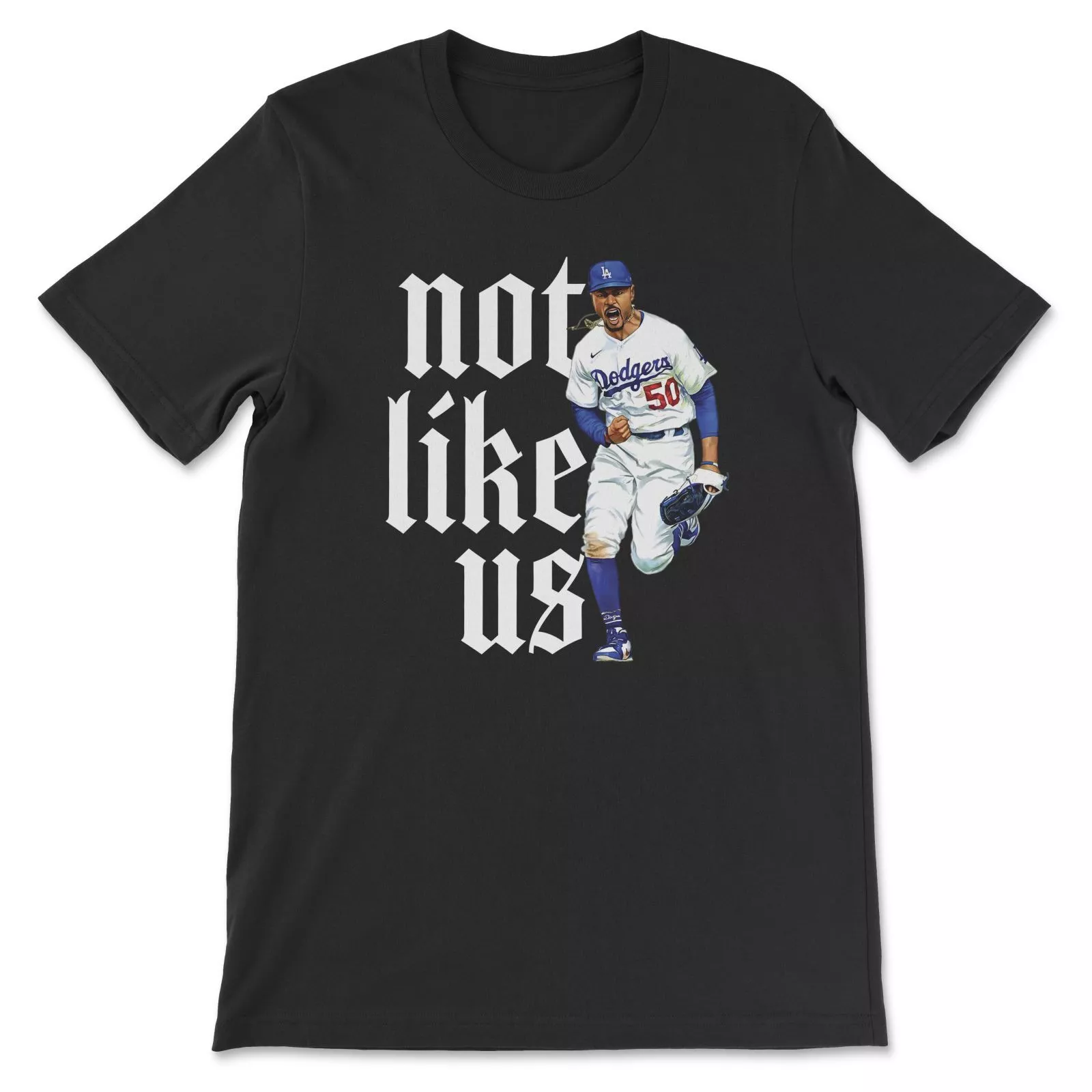 Dodgers "Not Like Us" Mookie Tee â€“ Limited Edition, Black LA Baseball ...