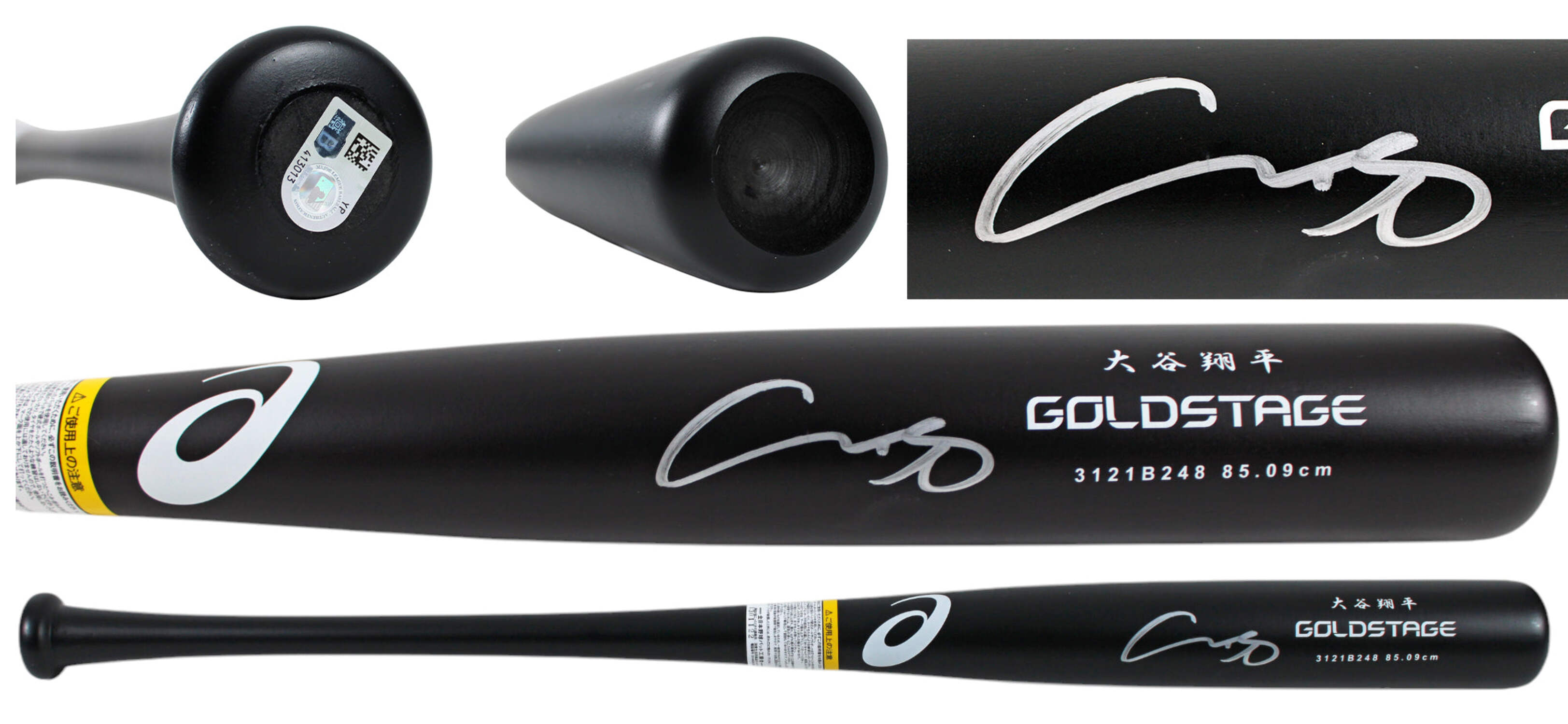 Dodgers Shohei Ohtani Signed Black Asics Goldstage Player Model Bat MLB ...