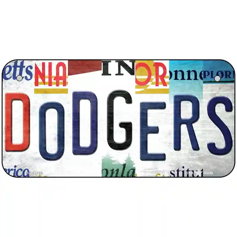 Dodgers Strip Art Novelty Metal License Plate Tag 6" x 3" Bicycle ...