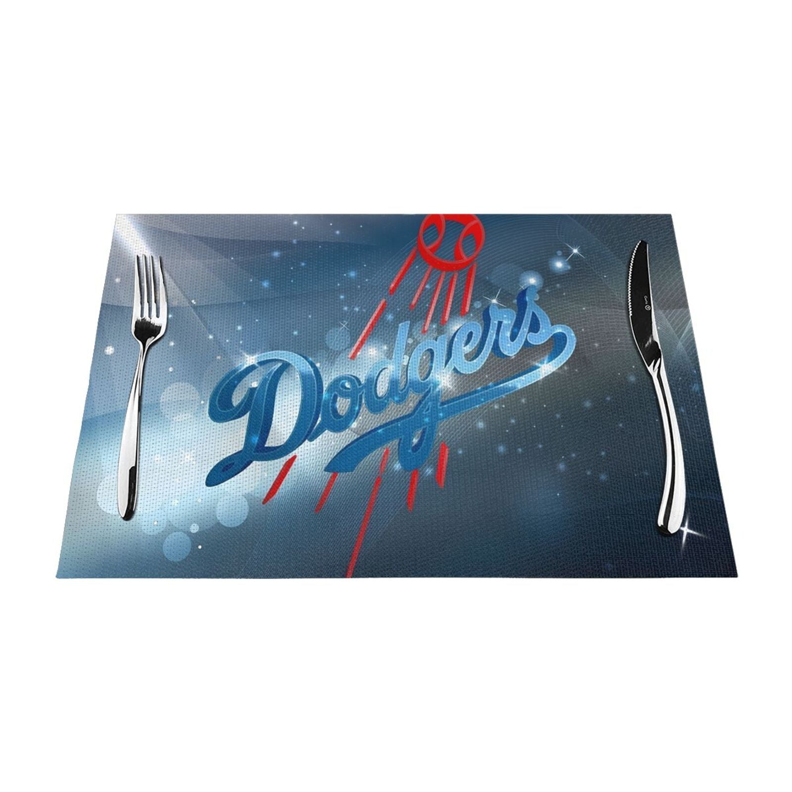 Dodgers Team PVC Woven Dinner Plate Mat 12x18 Inch, Easy to Clean Table ...