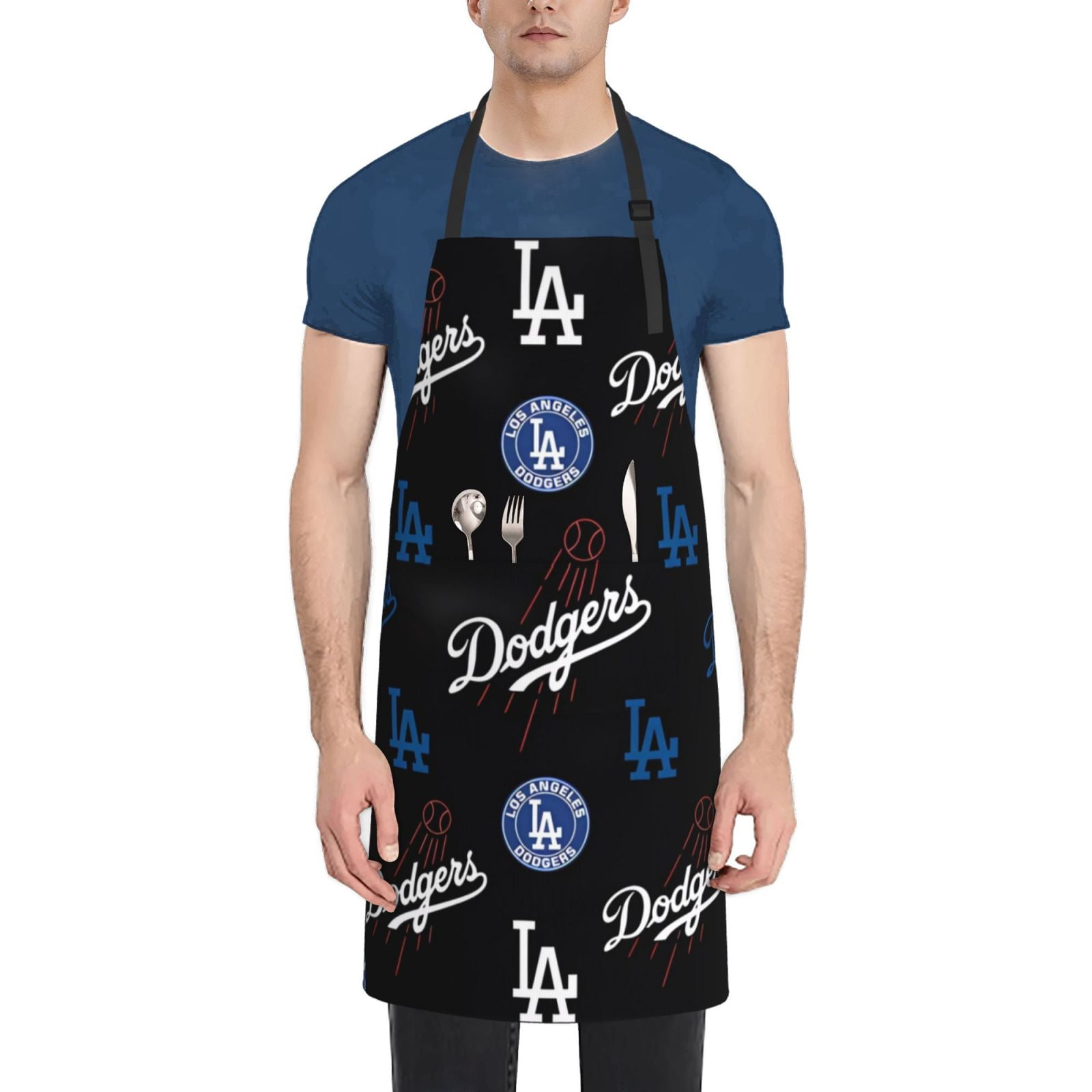 Dodgers Waterproof Apron Adjustable Kitchen Aprons Baking Aprons ...