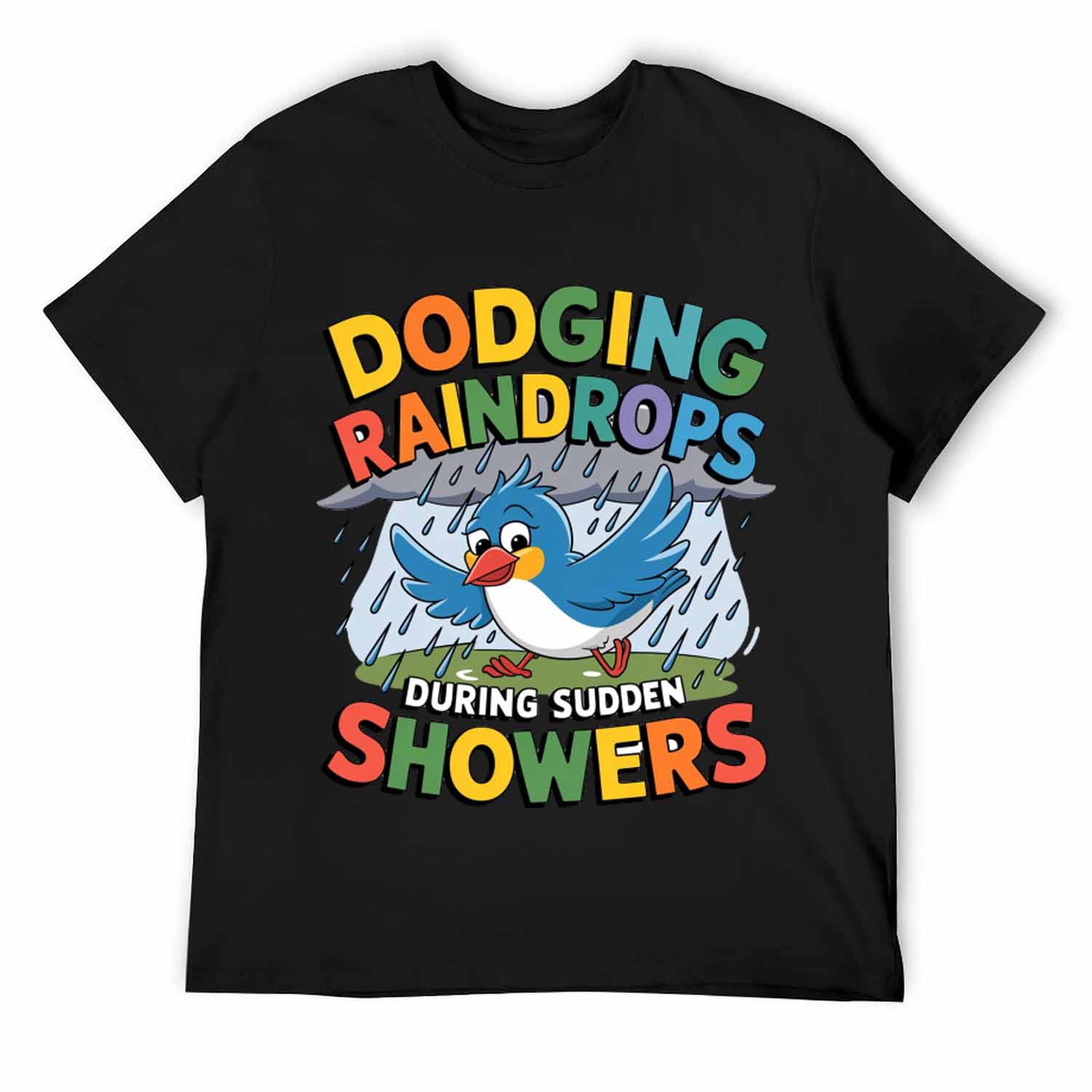 Dodging Raindrops During Sudden Showerstshirt design dog 70S Aesthetic ...