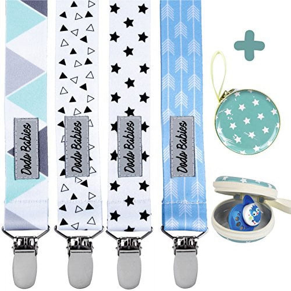 Dodo Babies 4 Pack Soother Pacifier Holder Clips with Case - Walmart.com