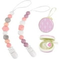 Dodo Babies Silicone Bead Pacifier Clips & Case - Universal Holder ...
