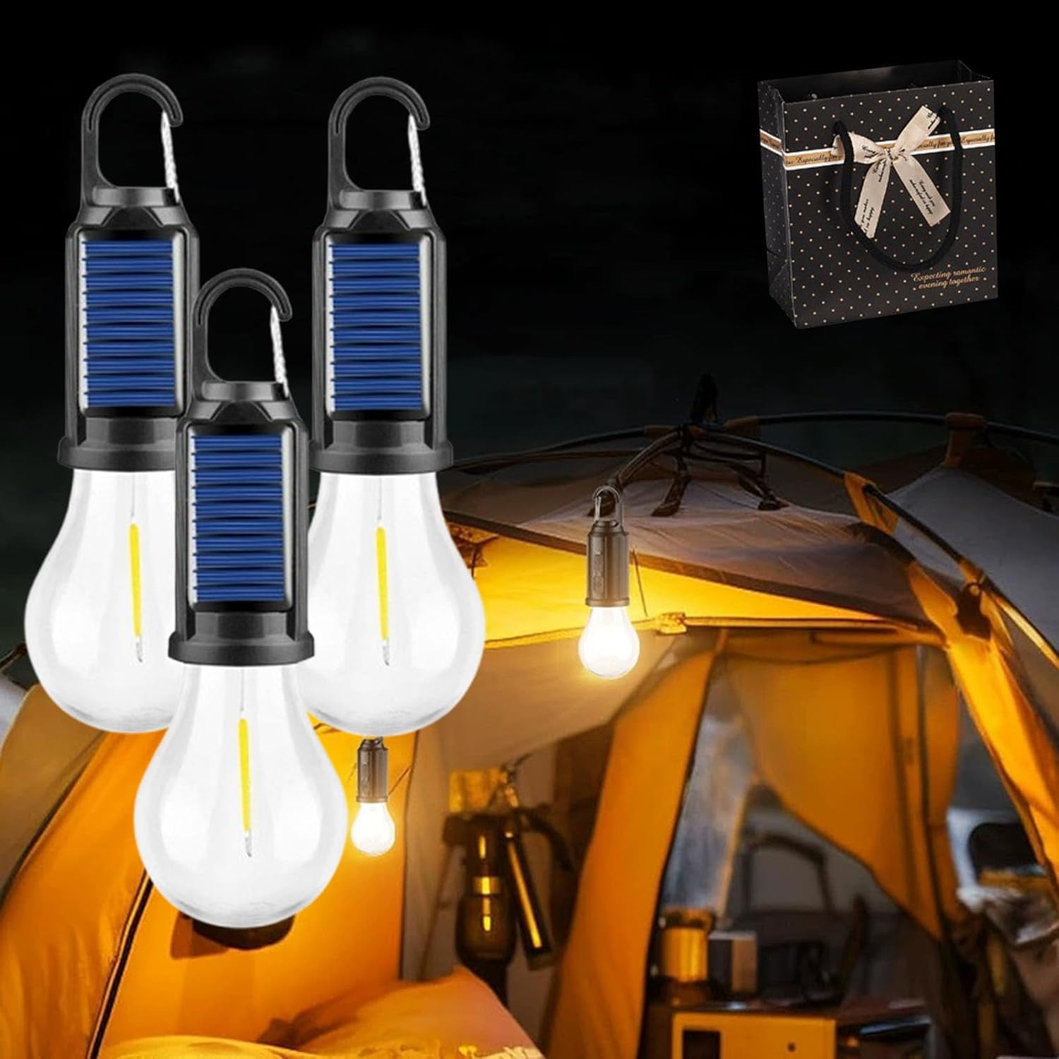 Dodo Garden Solar Lights, Solar Rechargeable Hooked Camping Light ...