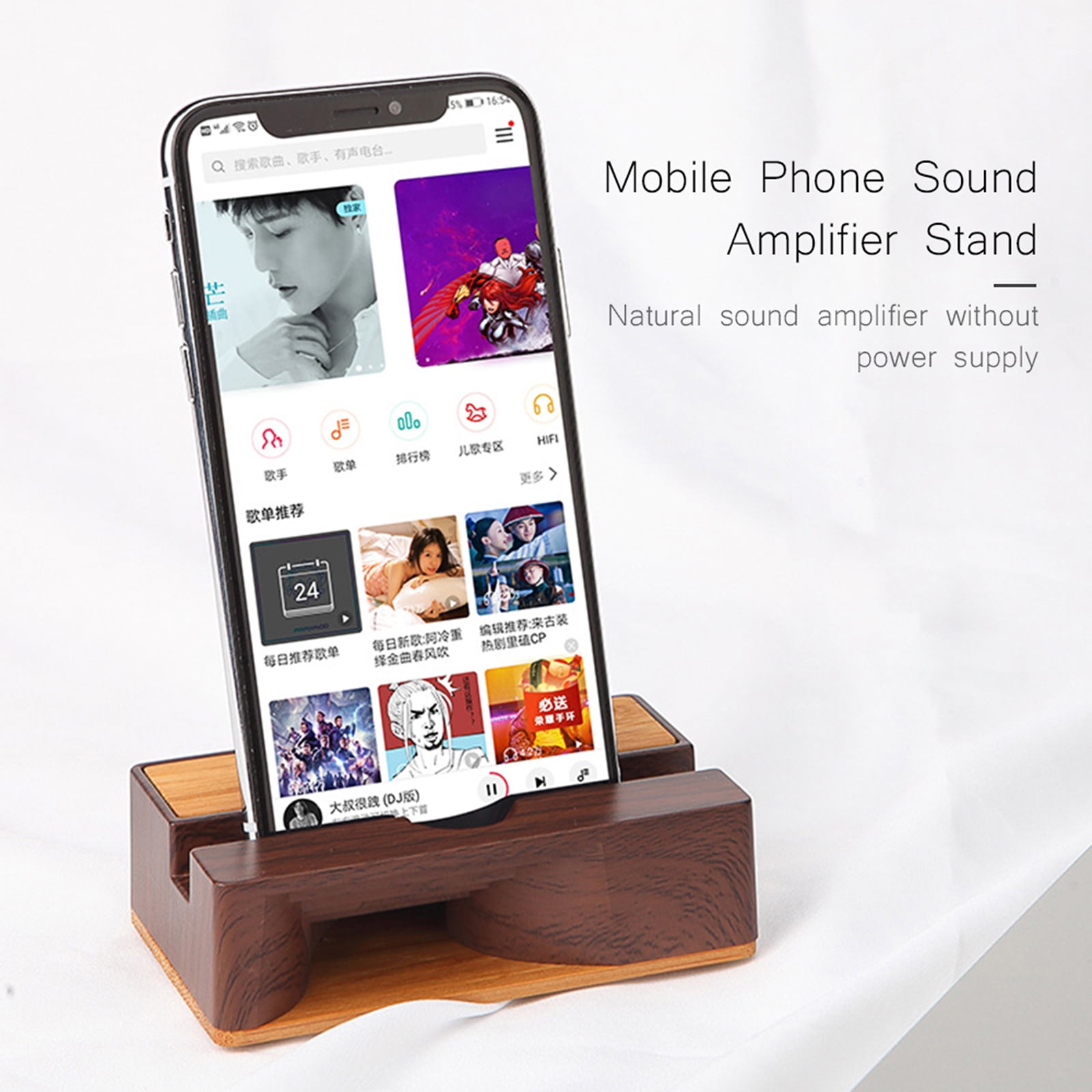 Dodocool Mobile Phone Sound Amplifier Stand Wooden Cell Phone Stand ...