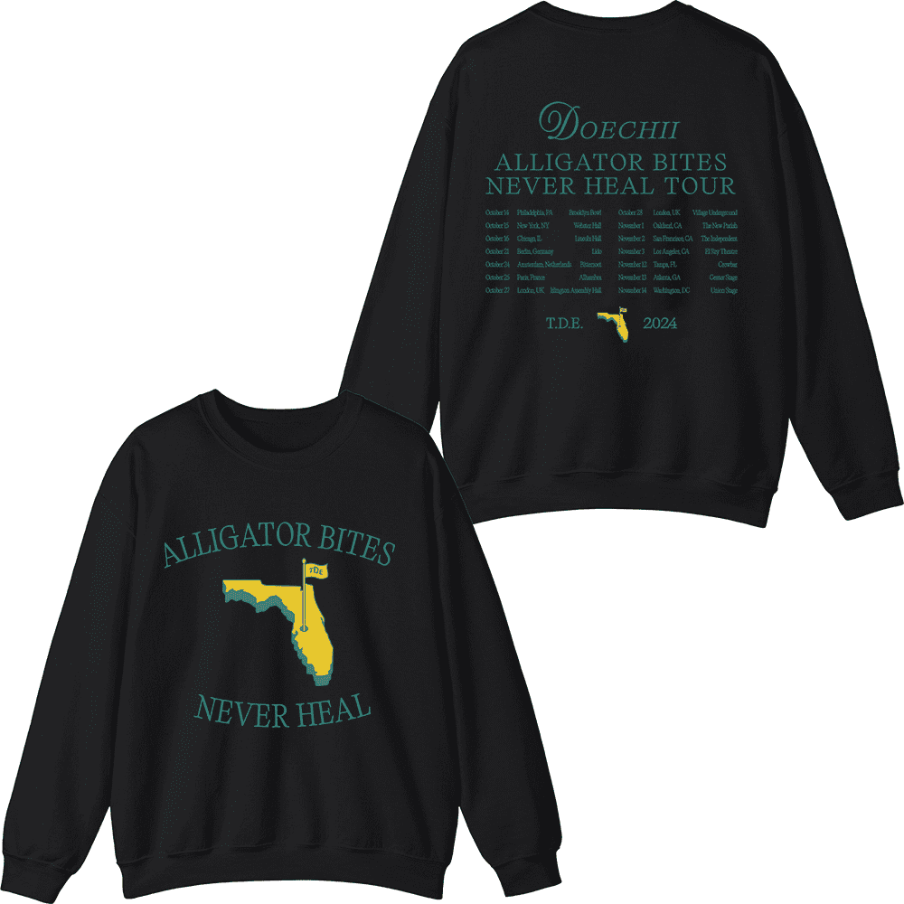 Doechii Merch Alligator Bites Never Heal Tour Sweatshirt Crewneck ...