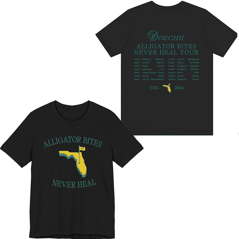 Doechii Merch Alligator Bites Never Heal Tour Tee Printed Shirt Unisex ...