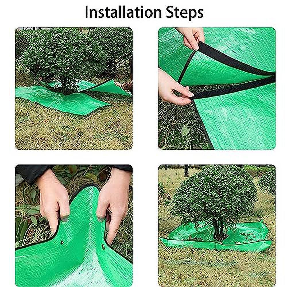 Doefo Landscape Tarp, Waterproof Bush Trimming Tarp with 12 Inch and ...