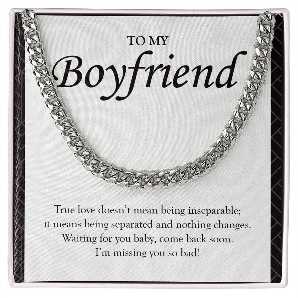 "Doesn't Mean Being Inseparable" Long-Distance Boyfriend Necklace Gift ...
